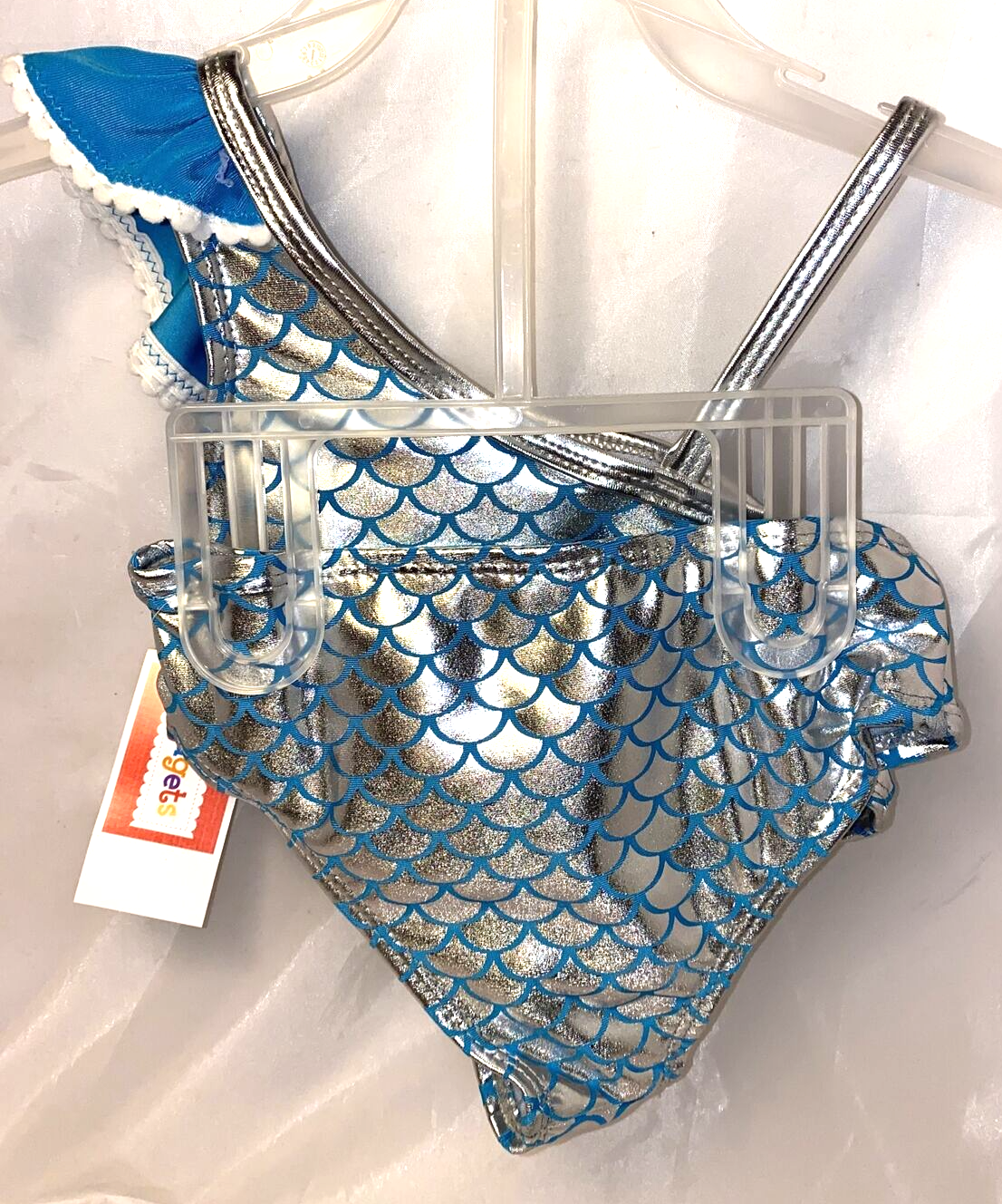 Kidgets Baby Toddler Ruffle Tankini Silver Blue Mermaid Size 18 Month ...