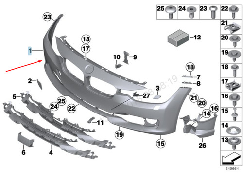 NEW BMW 3 F30 FRONT BUMPER 51117292991 7292991 2014 OEM NO IMPORT ...