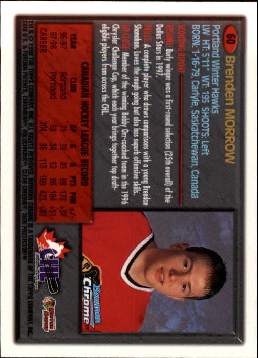 1998 Bowman Chrome CHL #60 Brenden Morrow - NM-MT | eBay