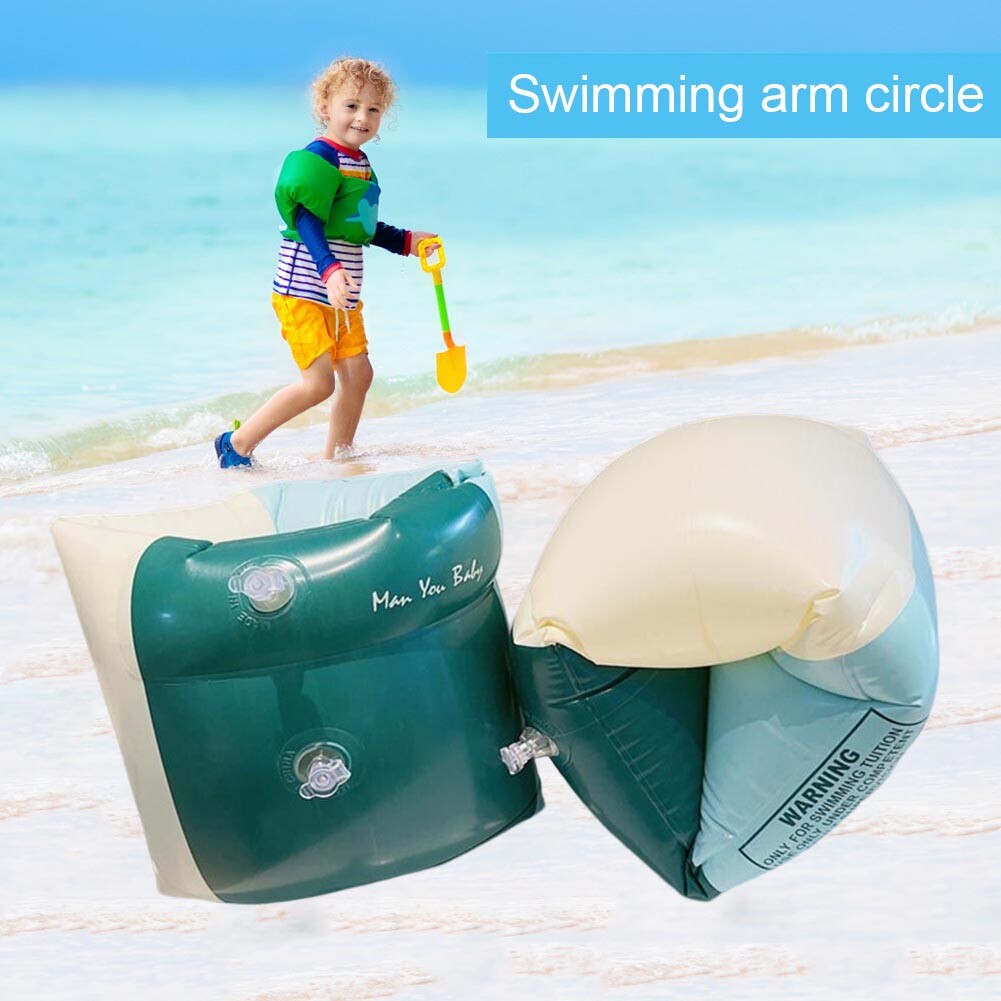 1Pair Arm Float Ring Double Air Bag Inflatable Arm Sleeve (Olive Green ...