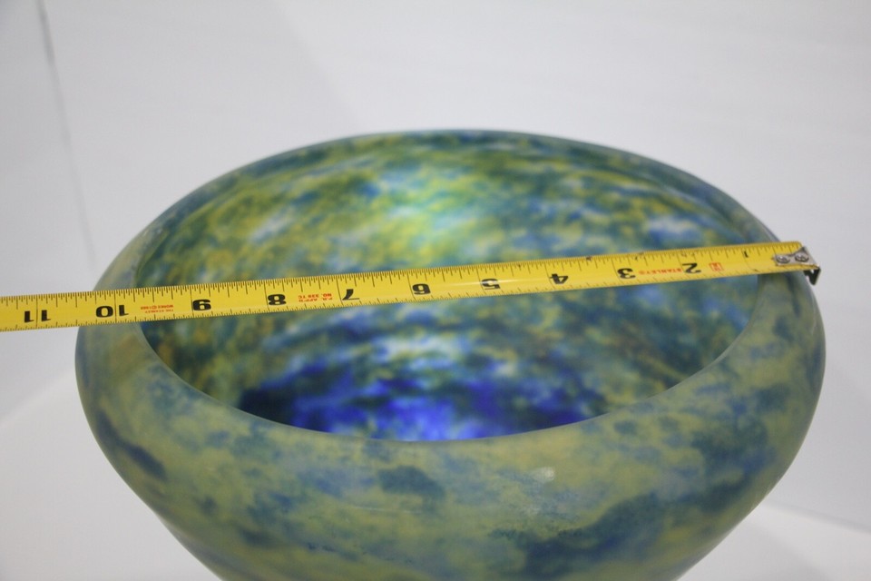Big ! Daum Nancy Art Deco Blue/Green Glass Vase 1920 | eBay