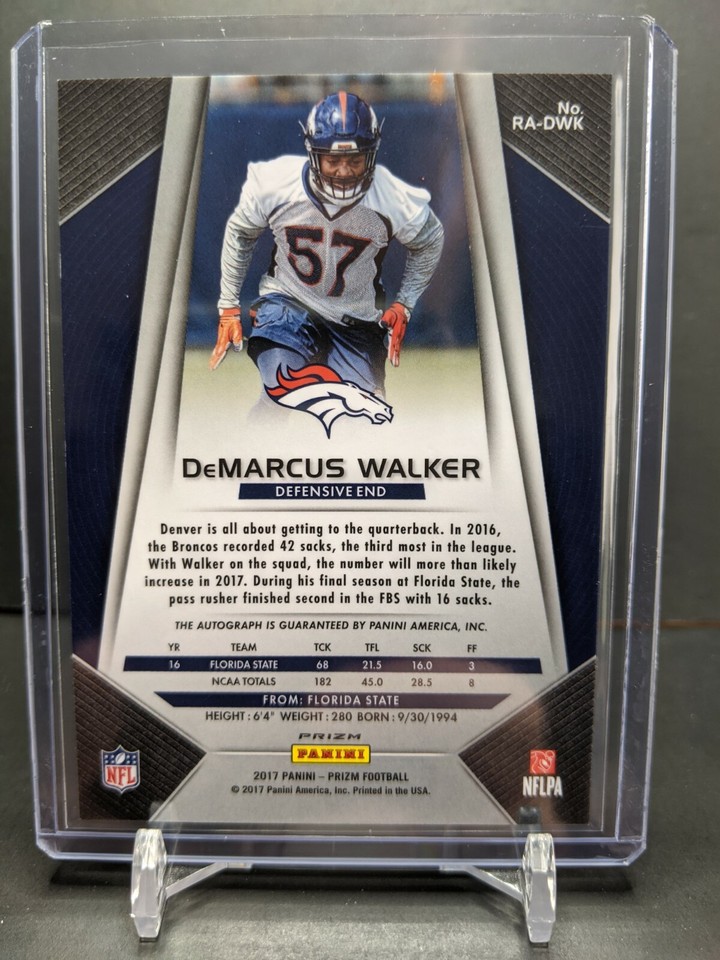2017 Prizm DeMarcus Walker Silver Rookie Auto SP Broncos | eBay