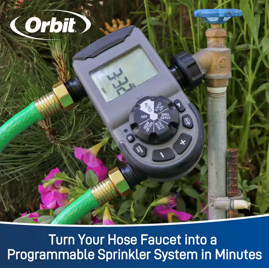 Orbit #56544 2-Outlet Programmable Hose Watering Timer Sprinkler Timer ...