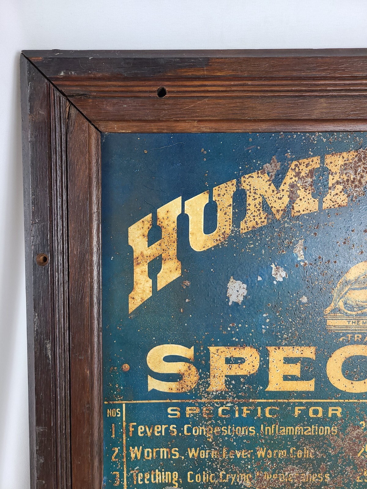 ANTIQUE HUMPHREYS SPECIFICS GENERAL STORE SIGN MEDICAL CABINET DOOR ...