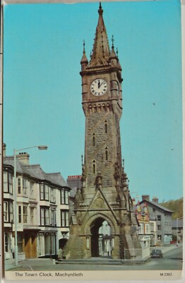 OLD POSTCARD MACHYNLLETH THE TOWN CLOCK | eBay UK