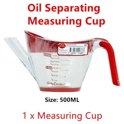 Oil Separating Measuring Cup Clear Plastic Jug Pitcher Cooking Kitchen ...