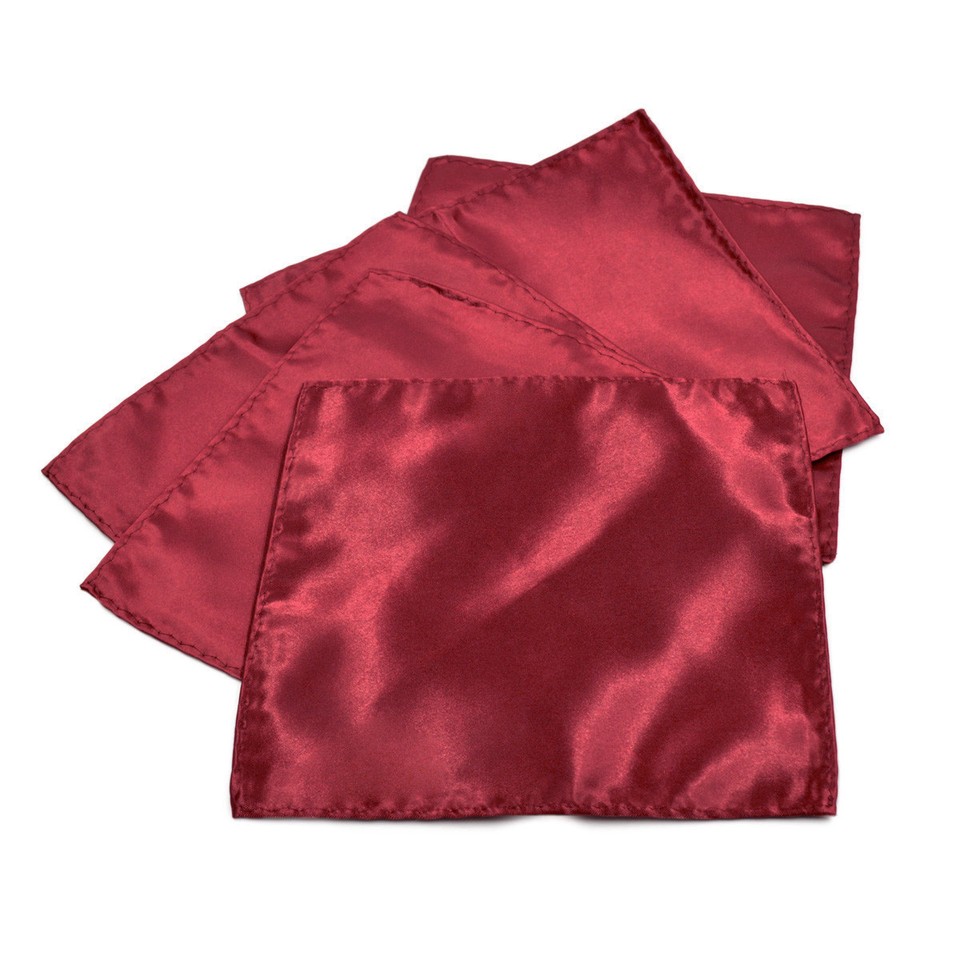 5-Pack Set Men's Solid Color Pocket Square Handkerchief - Diff Colors ...