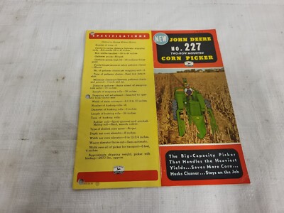 Original John Deere No. 227 Corn Picker Brochure 1818-53-10 | eBay