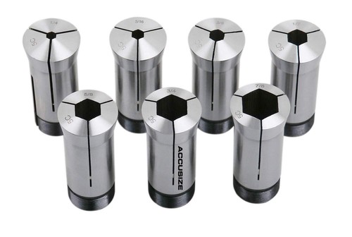 5C Hex Collets, 7 Pcs/Set, Size Including 1/4'', 5/16'', 3/8'', 1/2'', 5/8'', 637665777741| eBay