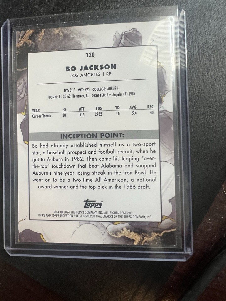 2024 Topps Inception Bo Jackson #120 Gold /25 | eBay UK