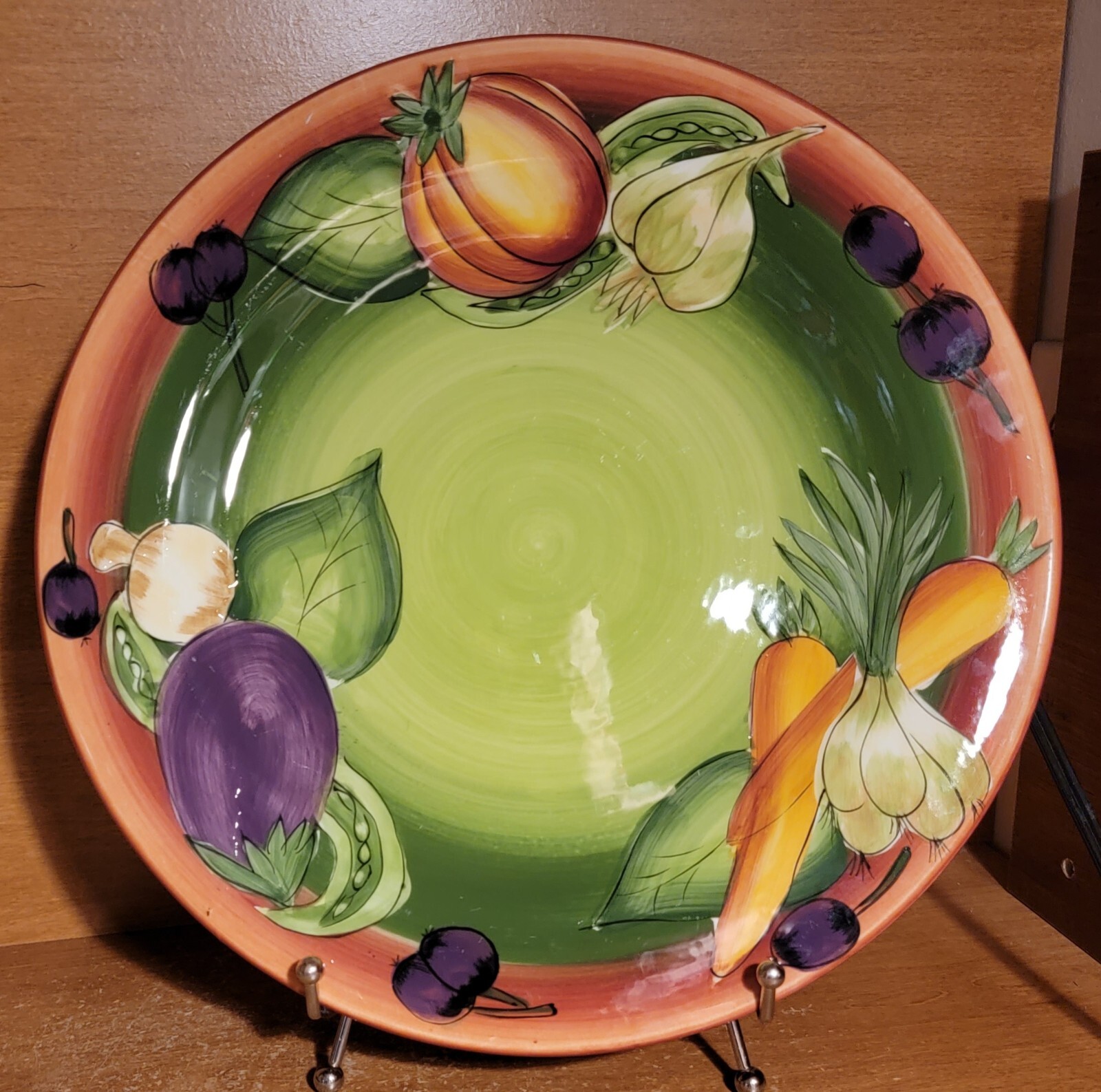 Gates Ware Green & Orange Vegetables Dinner plate, 11 3/4", Laurie ...