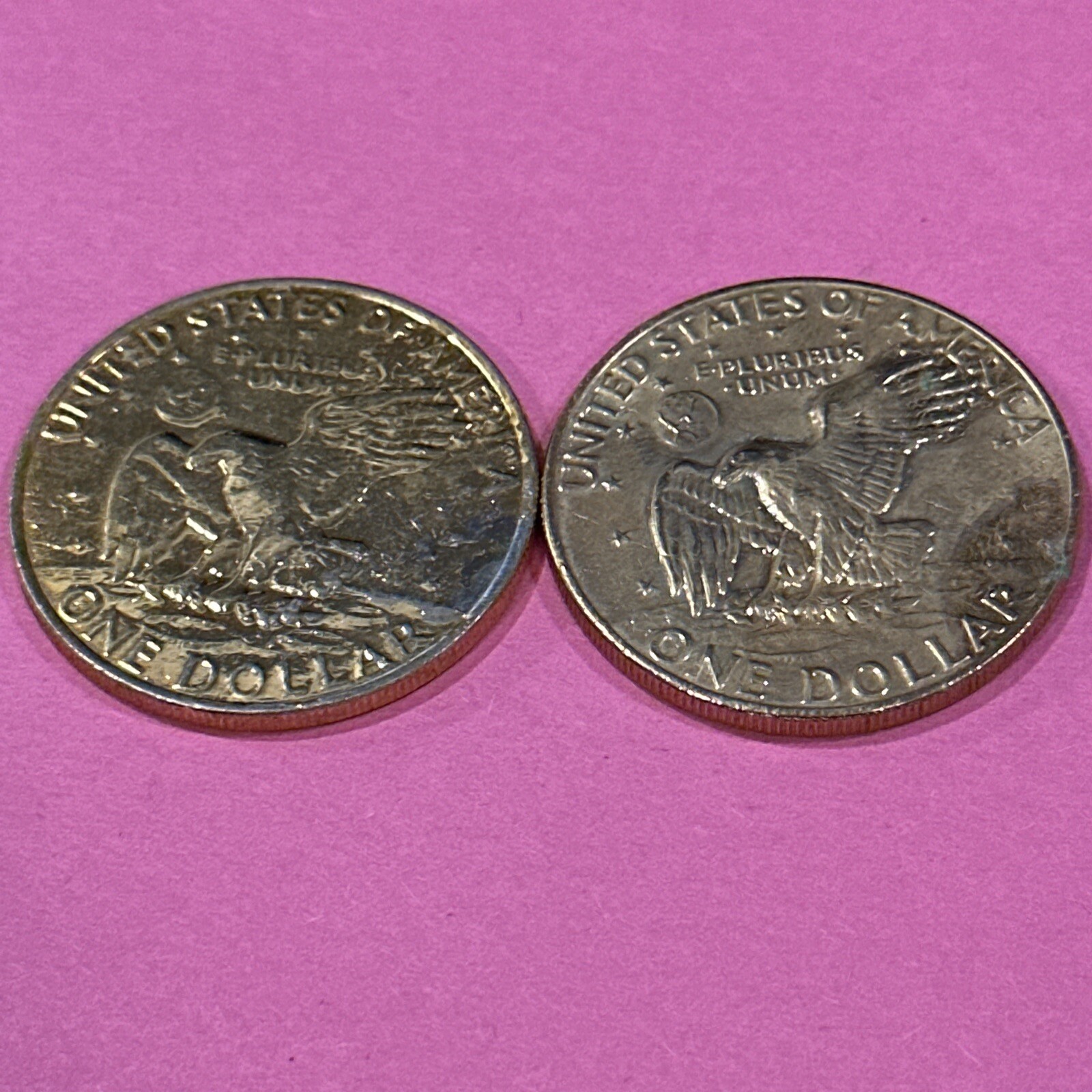 1972-Eisenhower Dollar No Mint Mark. 1974 Eisenhower Dollar No Mint ...