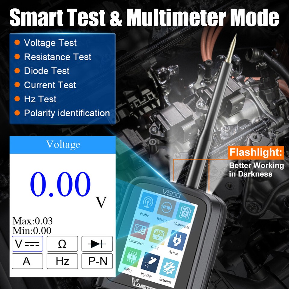Auto Power Probe Fuel Injector Tester Oscilloscope Multimeter Wire ...