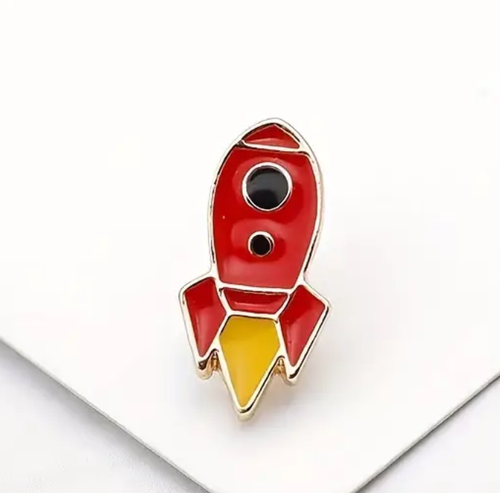 ROCKET SHIP RED - PIN Metal Pin Badges Perfect Holiday Gift Kids Movie ...