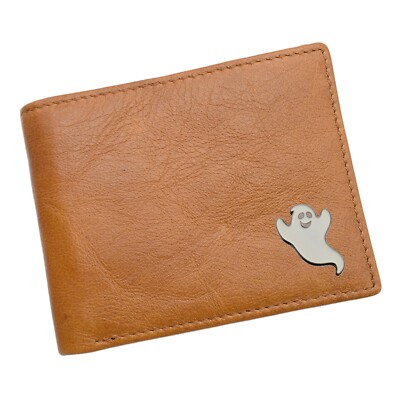 Personalised Ghost Design Genuine Leather Tan Wallet | eBay UK