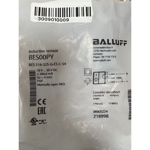 Inductive Sensor Balluff BES00PY BES 516-325-G-E5-C-S4 218998 | eBay