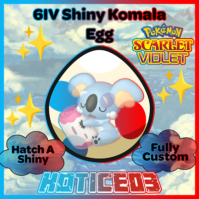 Komala SHINY 6IV EGG Pokemon Scarlet & Violet TEAL MASK DLC | eBay