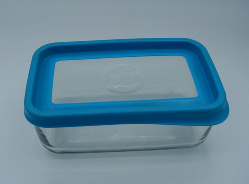 Ziploc Glass Food Storage Container 45oz Rectangular J193 w/ Turquoise ...