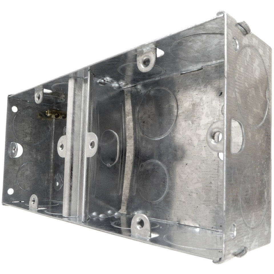 Metal Back Box 25mm 35mm 47mm 1G 2G Dual 1G+1G 2G+1G Galvanised Steel ...