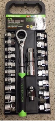 BRAND NEW 21 Pc 3/8 SAE & Metric 72T Pass Go-Thru Socket Set Sockets ...