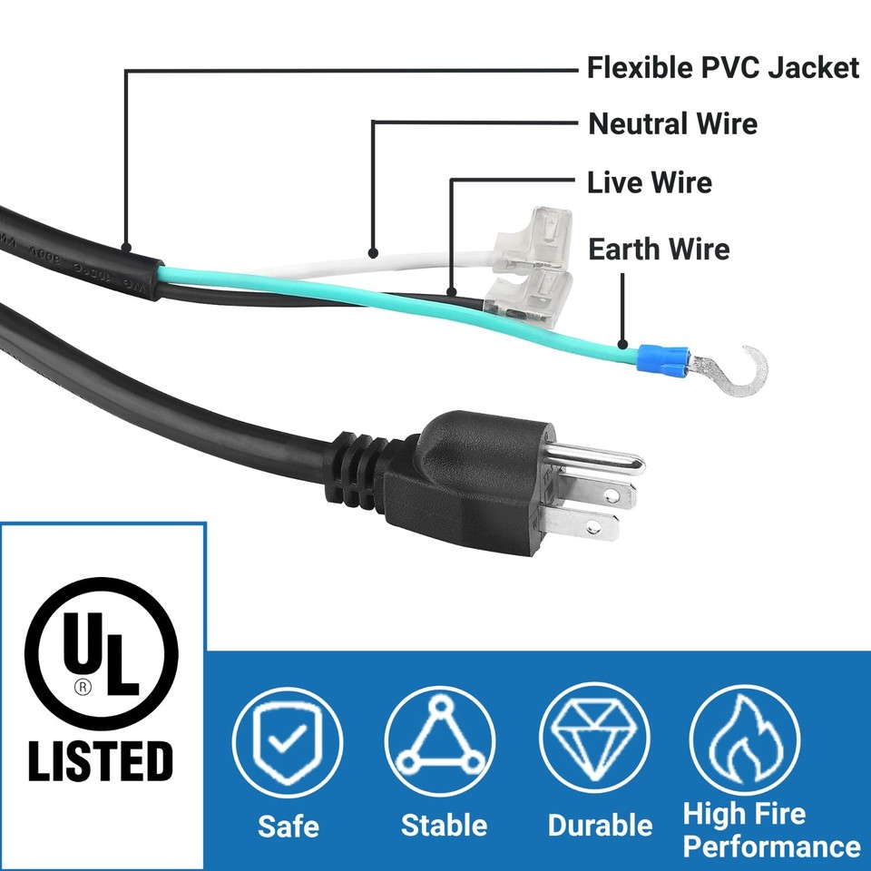 6FT Pool Pump Power Cord Replacement for Hayward Pool Pump Power Flo ...