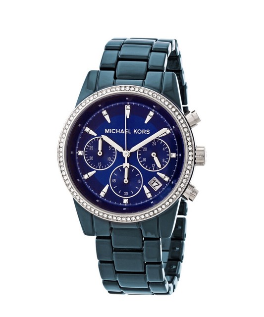 Michael Kors MK6722 Bradshaw Chronograph Teal Coated Stainless Steel ...