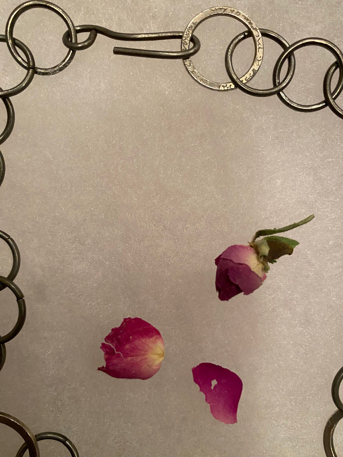 Silver choke chain necklace, artist signed - Gem