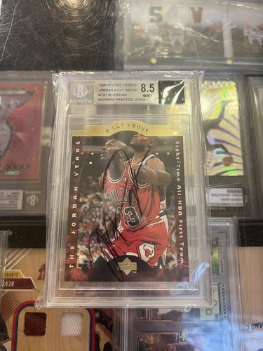 1996-97 CC Michael Jordan Game Use Patch Slab surface Auto COA BGS 8.5 ...