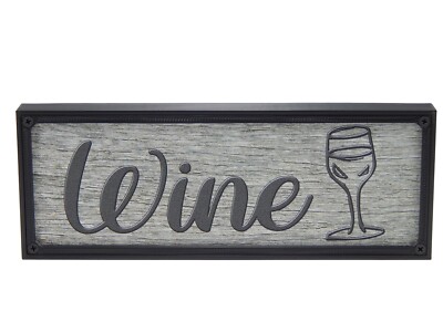 Wine Word Art Sign Home Kitchen Decor Wall Hanging Cursive Script ...