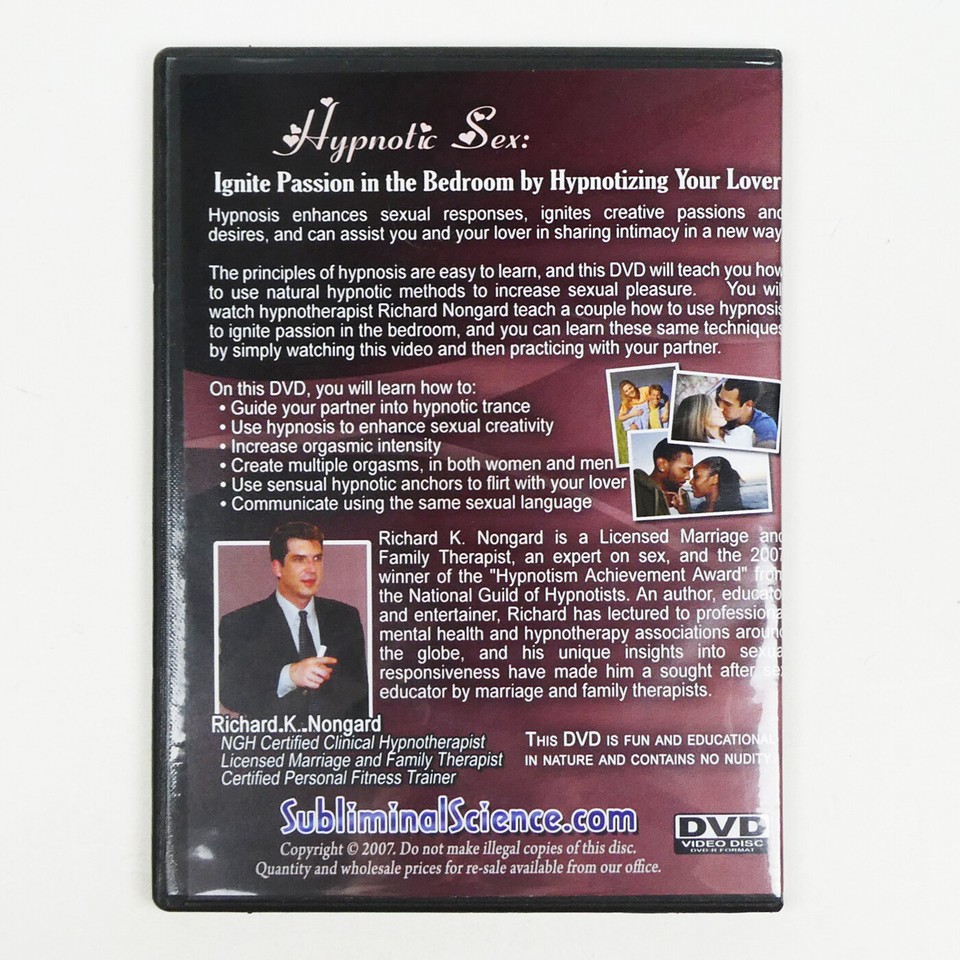 HYPNOTIC SEX DVD Hypnosis for a Better Sexual Life How to hypnotize ...