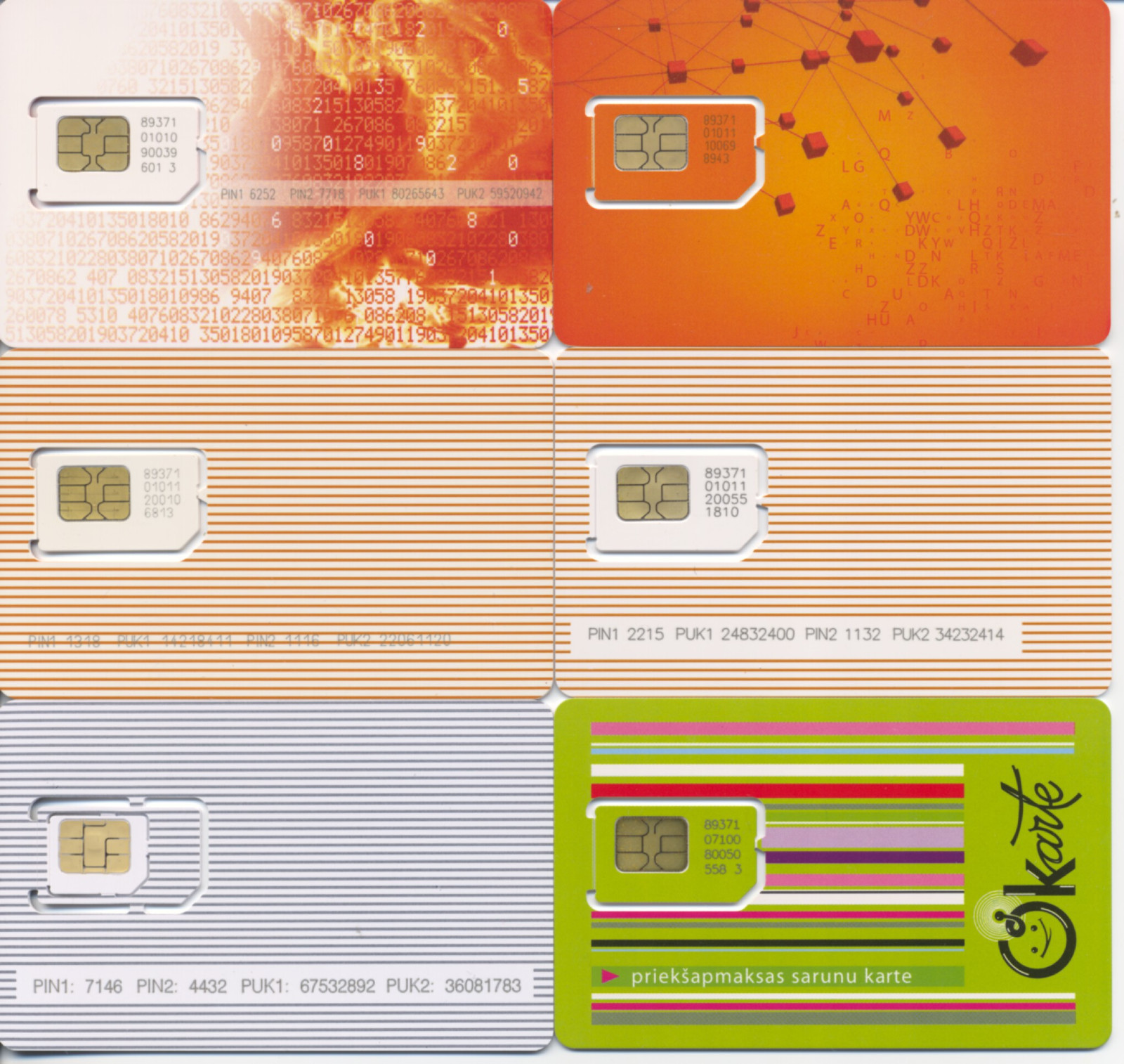 LATVIA / mobile operator LMT / 6 different GSM Sim-cards / MINT | eBay