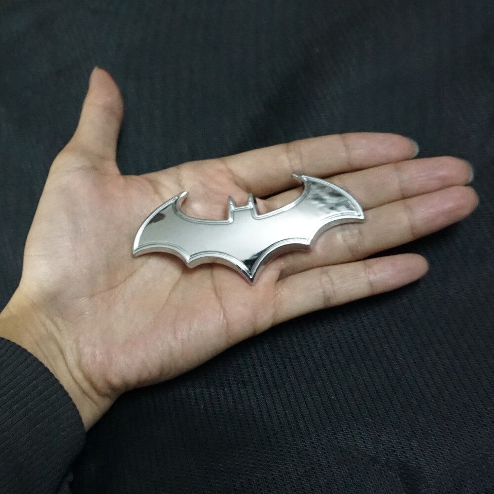 1x Bat Silver Chrome Metal Front Grille Emblem Badge Motors 3D Racing ...