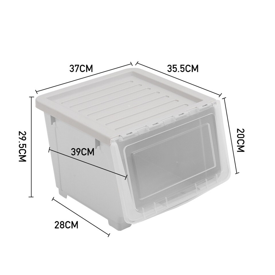 Large Storage Box Side Flip Opening Plastic Clothes Sundries Snack Toy ...