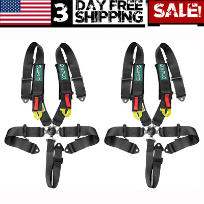 2x 5 Point Cam Lock Racing Harness Seat Belts For Can-Am Polaris ATV ...