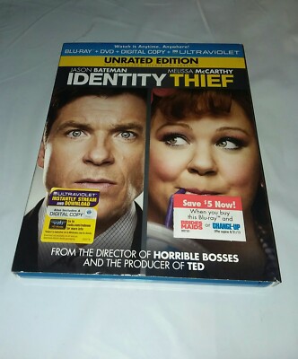 Identity Thief (Blu-ray/DVD, 2013, 2-Disc Set, Rated/Unrated Includes ...