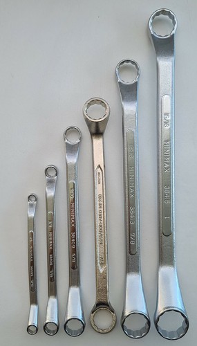 Ring Spanners, Wrenches 6pc, SAE, Imperial 1/4" to 1" Forged Steel ...