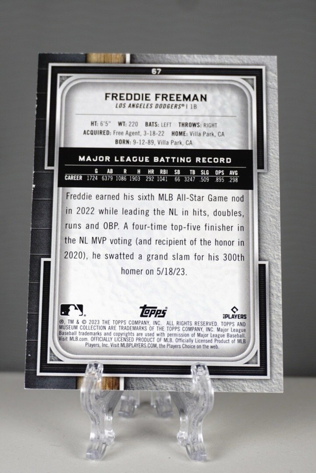 2023 Topps Museum Collection Freddie Freeman #67 Copper | eBay