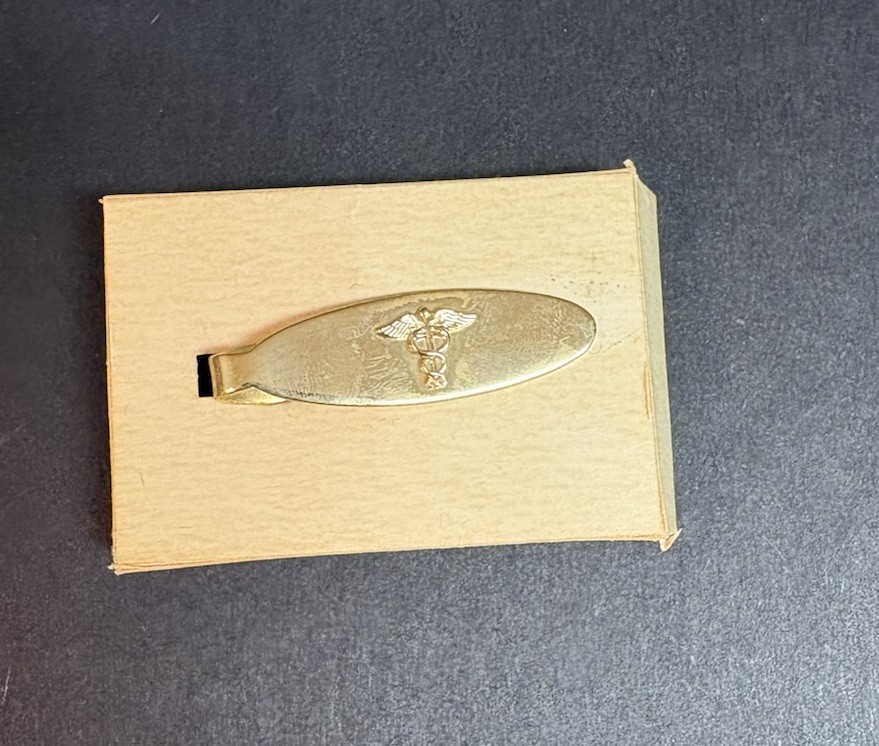 Vintage Caduceus Symbol DESITIN Tie Bar Clip Medical Doctor Nurse Gold ...