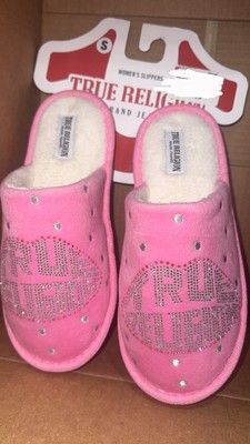 True Religion Womens Pink Sparkle Rhinestone slippers size 5/6 small ...