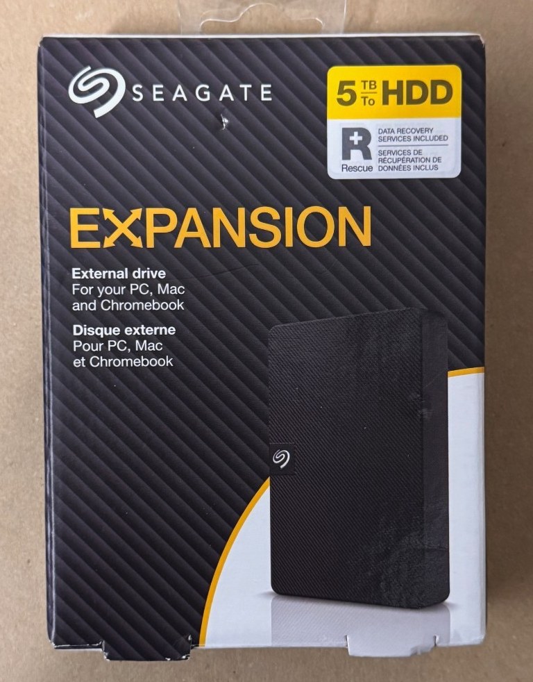 SEAGATE EXPANSION 5TB PORTABLE EXTERNAL HARD DRIVE Black NEW BOXED ...