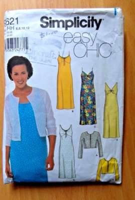 SIMPLICITY SEWING PATTERN NO.9621 LADIES DRESS & CARDIGAN SIZE 6-12 ...