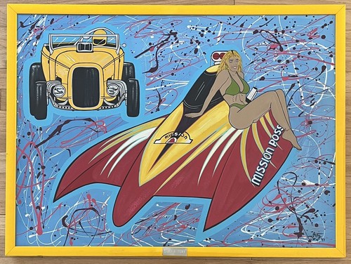 TOM ITCHY OTIS Original Hot Rod Signed Pinstripe Painting Ed Roth Von ...