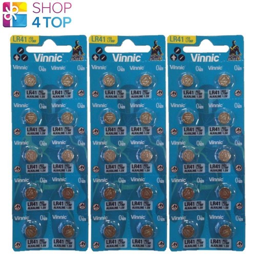 30 VINNIC ALKALINE BATTERIES L736 G3 LR41 1.5V EXP 2025 NO MERCURY NEW ...