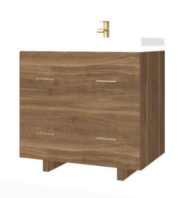Bathroom Vanity, Custom Cabinet, 30 Vanity, Flat Panel, Walnut Wood ...