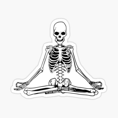 Skeleton Doing Yoga Namaste Zen Poses Vinyl Decal Sticker Phone Laptop ...