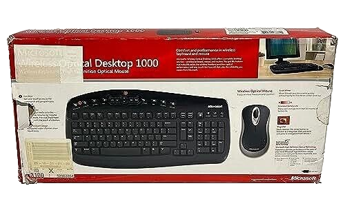 Microsoft 1000 Wireless Optical Desktop KEYBOARD & MOUSE (PC & Mac) UBS ...