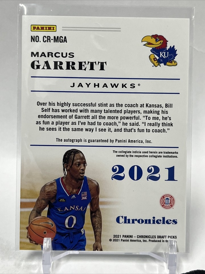 2021 Chronicles Draft Marcus Garrett Rookie Auto | eBay