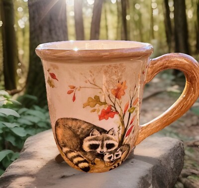 Certified International Pine Forest Racoon Family Coffee Mug 16 oz | eBay