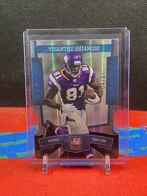 2010 Panini Elite Status Blue Die Cut #57 Visanthe Shiancoe Vikings 04/ ...