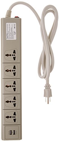 Multi-outlet Universal Power Strip with 2 USB Ports and 5-Outlets 110 ...